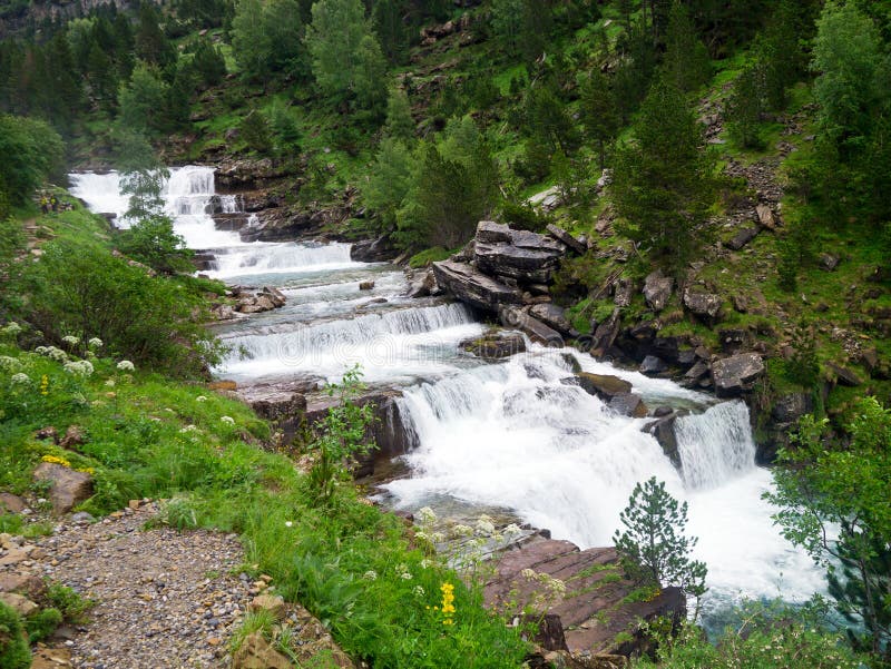 Cascade in steps stock photo. Image of crevice, gavarnie - 60010066