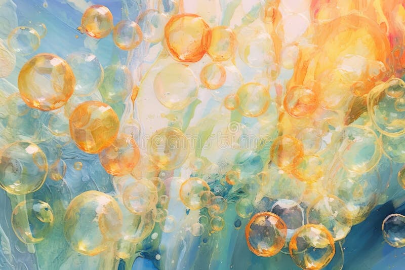 Cascade of Translucent Bubbles Floating in the Air, Capturing the ...