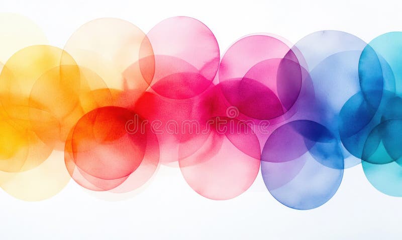 A Cascade of Translucent Watercolor Circles Blend into a Colorful ...