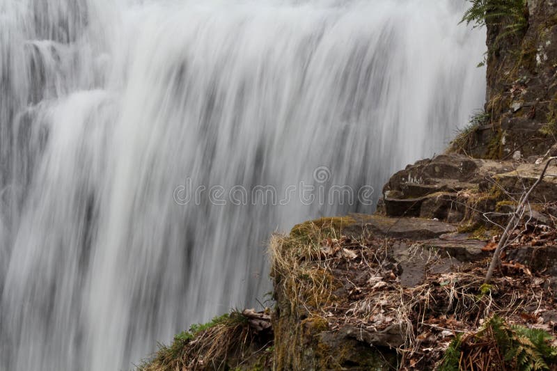 Cascade of Wadsworth Falls Beyond a Rock Ledge, in Connecticut Stock ...