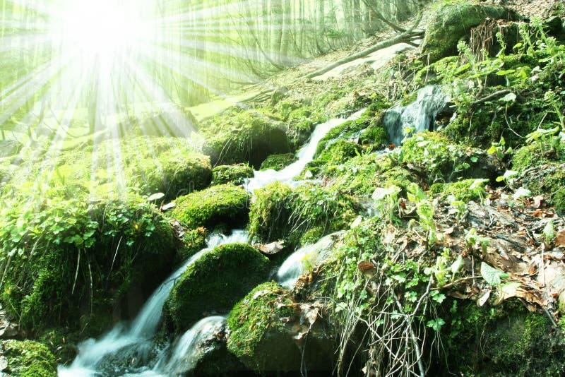 Cascade stock photo. Image of nature, beams, river, water - 54163410