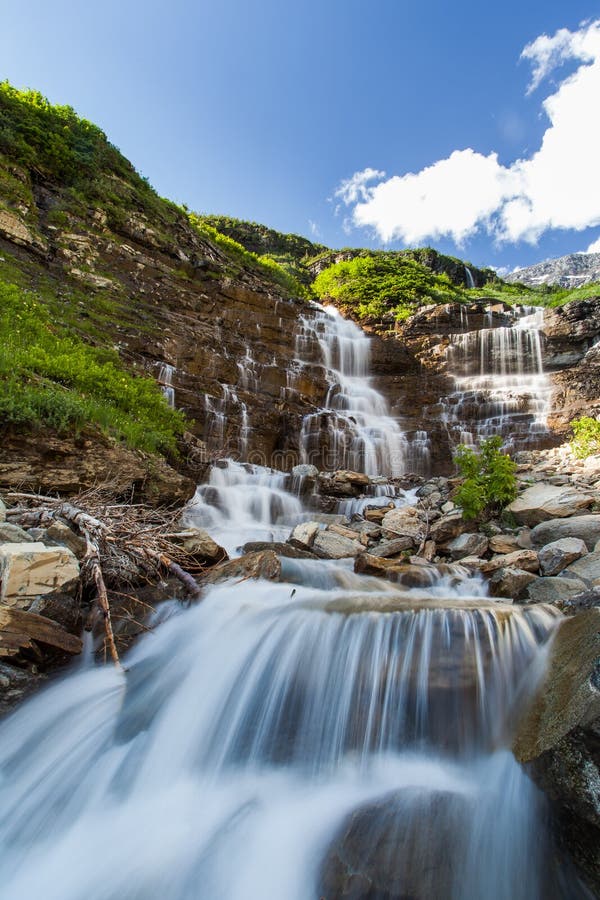 Cascade Water Fall in Glacier National Park Stock Image - Image of ...