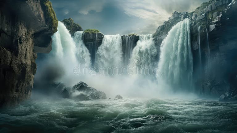Cascade water layout stock illustration. Illustration of dramatic ...