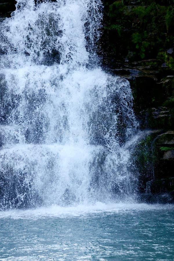 Cascade Waterfall in Beautiful Nature Stock Image - Image of refreshing ...