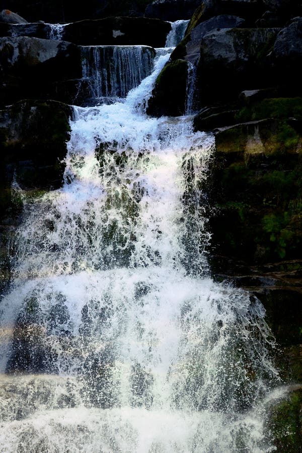 Cascade Waterfall in Beautiful Nature Stock Photo - Image of mountains ...