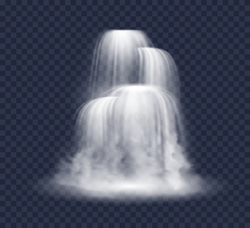 Cascade Waterfall Isolated. Nature Fluid Splash and Drop. Falling River ...