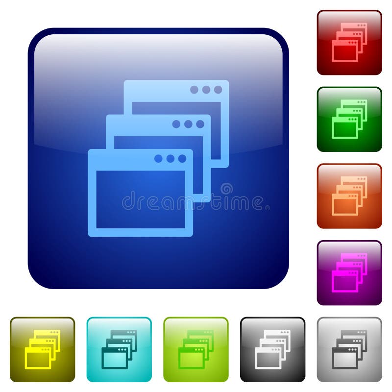 Cascade Window View Mode Color Square Buttons Stock Vector ...