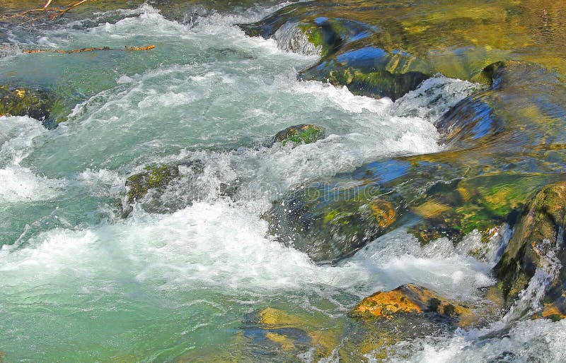 Cascades Over Mossy Rocks, Fresh Cold River Stock Image - Image of pure ...