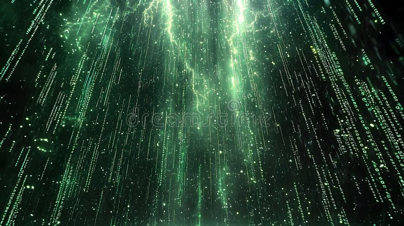 Cascading Abstract Green Code Background Stock Illustration ...