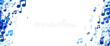 Cascading Blue Music Notes stock vector. Illustration of musical ...