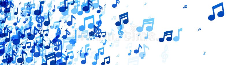 Cascading Blue Music Notes stock vector. Illustration of abstract ...