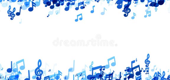 Cascading Blue Music Notes stock vector. Illustration of digital ...