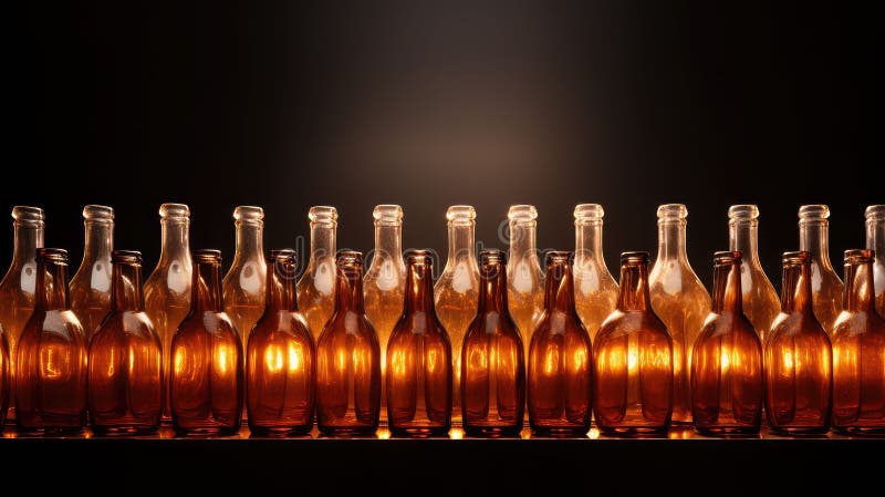 Cascading Brown Glass Bottle Stock Illustration - Illustration of unity ...