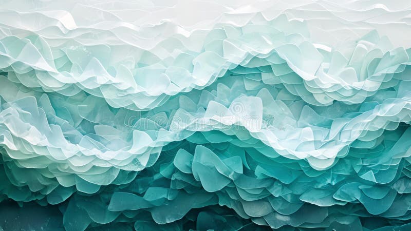Cascading Layers of Pixelated Textures in Shades of Aquamarine ...