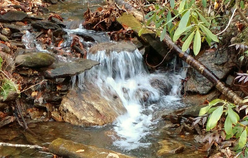 Cascading Mountain Stream stock image. Image of appalachianmountains ...