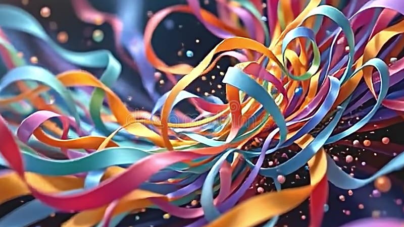 Cascading Ribbons of Color Intertwining in a Dance of Motion Generative ...