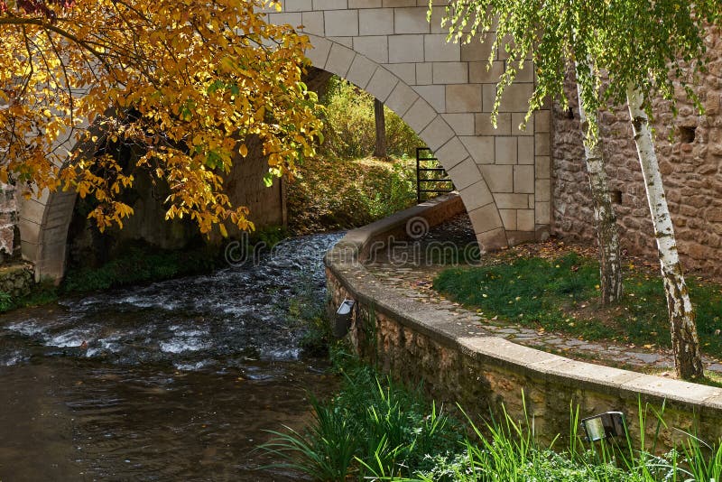 A cascading stream stock photo. Image of plant, splash - 383095852