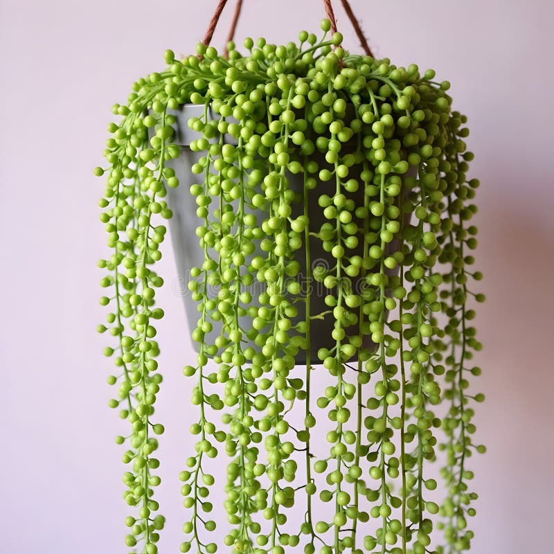 Cascading String of Pearls Plant Stock Illustration - Illustration of ...