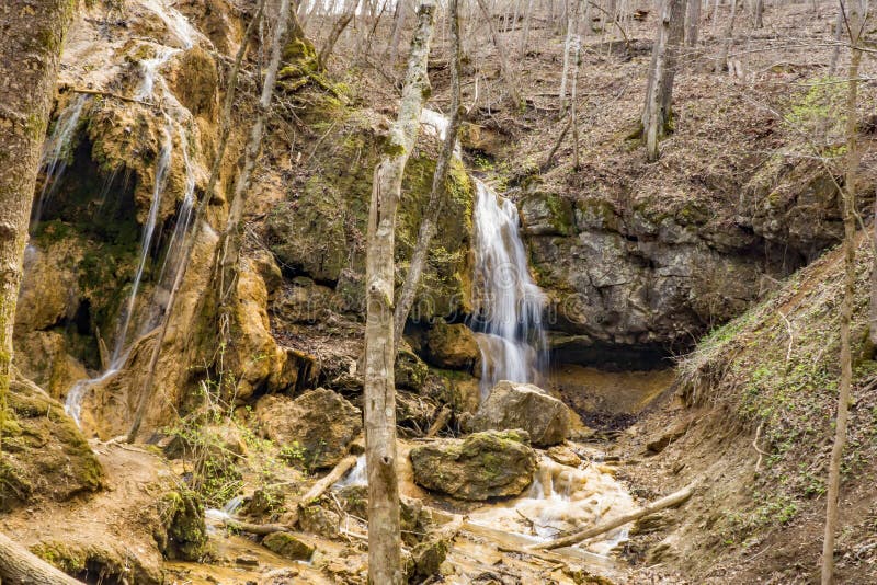 Cascading Travertine Waterfalls Stock Image - Image of caves, cascading ...