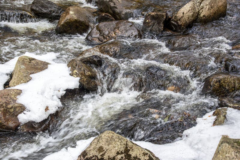 An Brook in Motion in the Wilderness of New England Stock Image - Image ...