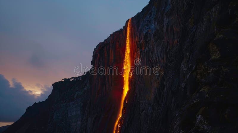 A Cascading Waterfall Alive with the Colors of Fire a Mustsee ...