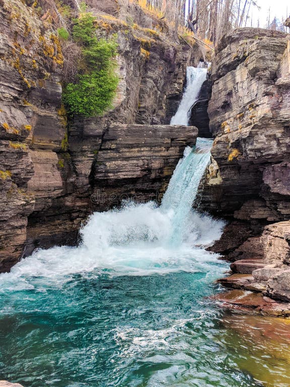 Cascading waterfall stock image. Image of rocks, splashing - 179451151