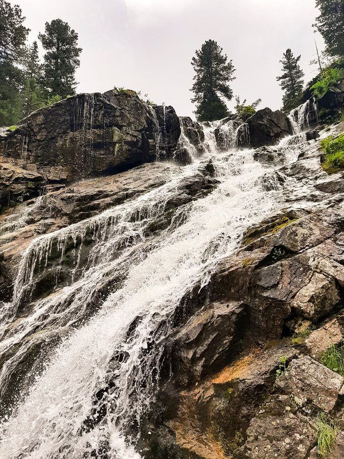 Beautiful Waterfall in the Forest and Mountains Stock Photo - Image of ...