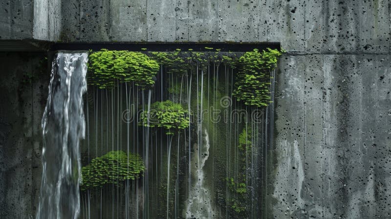 A Cascading Waterfall of Moss Pours Down the Side of a Building Giving ...