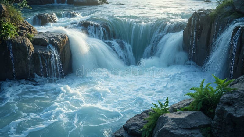 Cascading Waterfall, Smooth, Dynamic Water with High Quality Image ...