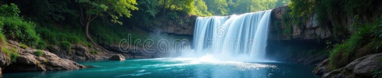 Cascading Waterfall, Smooth Water, Deep Chasm, Beauty, Cascade Stock ...