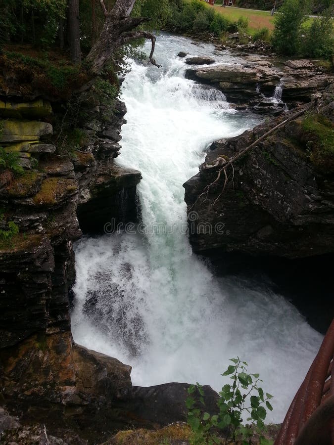 A cascading waterfall stock photo. Image of natur, waterfall - 89314402