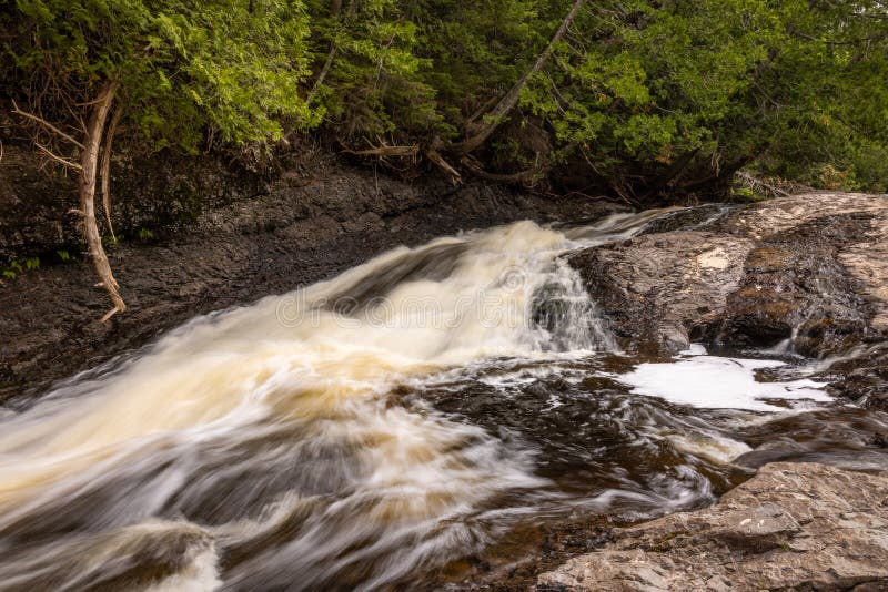 Cascade River Waterfall in the Summer Stock Image - Image of northern ...