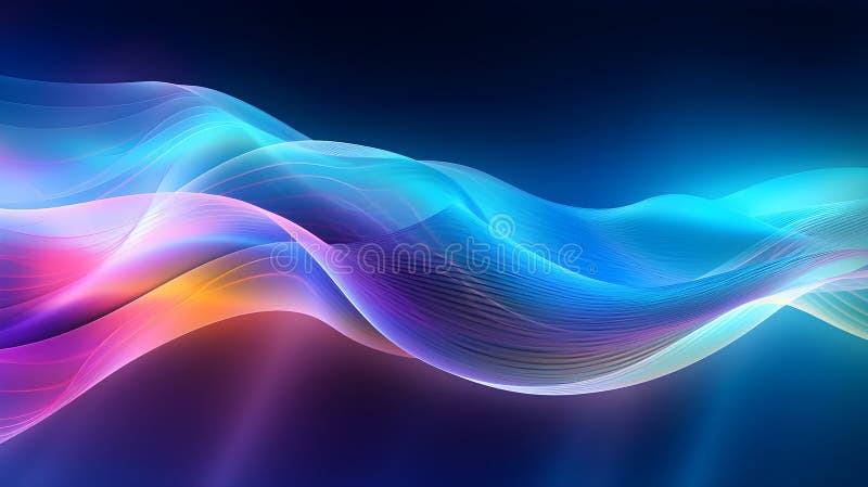 Cascading Waves of Light in a Spectrum of Colors Stock Illustration ...