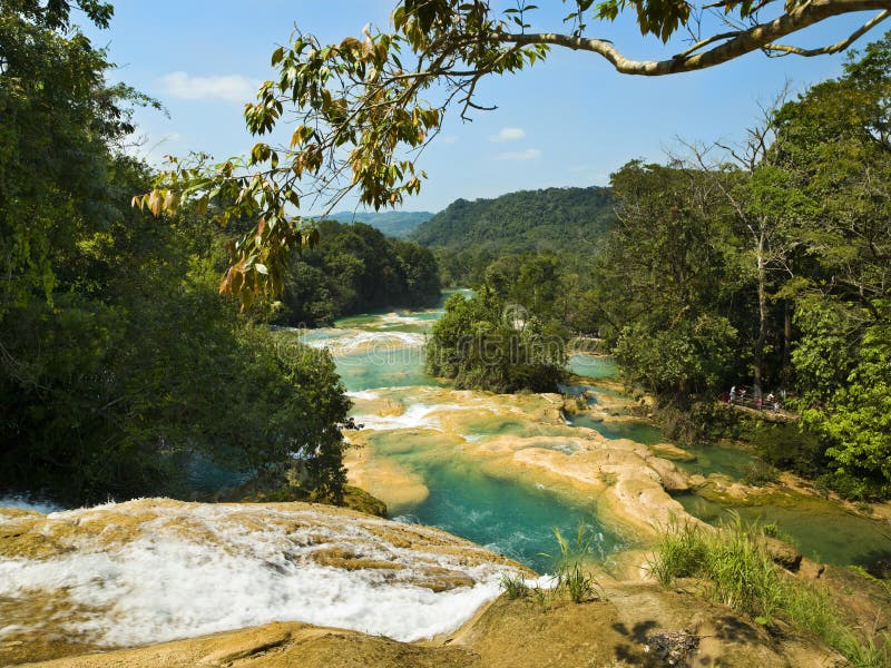 Cascata Di Azul Del Aqua in Chiapas Messico Fotografia Stock - Immagine ...