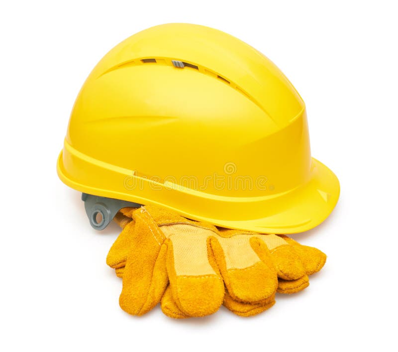 Casco De Seguridad Amarillo Y Guantes Protectores Foto de archivo ... Casco De Seguridad Amarillo Y Guantes Protectores Foto de archivo ...