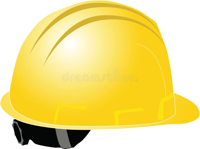 Casco giallo illustrazione vettoriale. Illustrazione di casco - 55800547