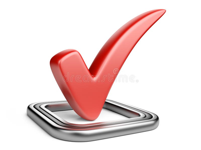 Case à Cocher Avec Le Coche Rouge Illustration Stock - Illustration du ...