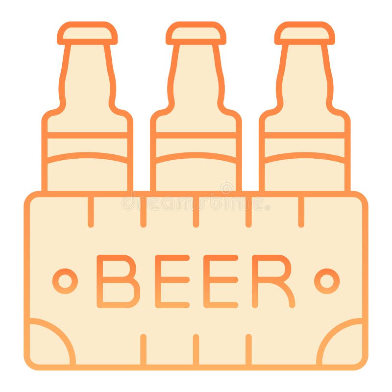 Case with Beer Flat Icon. Pack of Beer Orange Icons in Trendy Flat ...