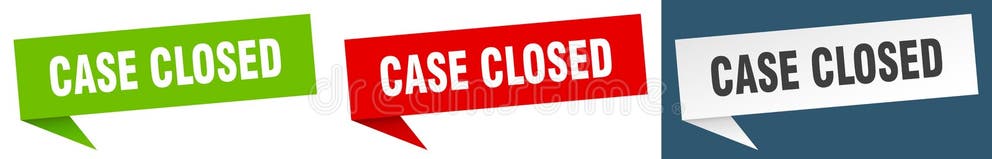 Case Closed Banner. Case Closed Speech Bubble Label Set Stock Vector ...