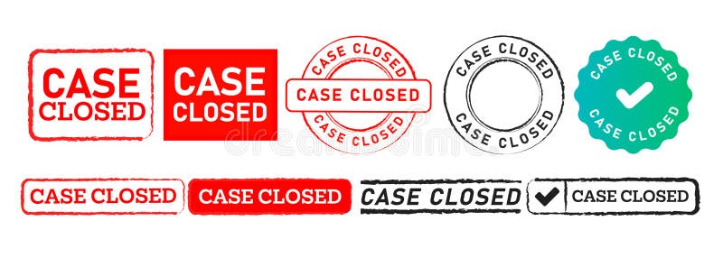 Case Closed Rectangle Circle Stamp and Seal Badge Label Sticker Sign ...