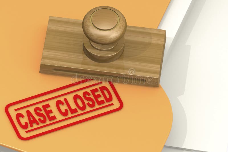 Case Closed Stamp with Yellow Folder Stock Illustration - Illustration ...