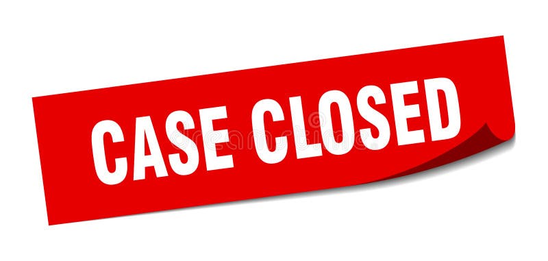 Case closed sticker. stock vector. Illustration of badge - 153829549