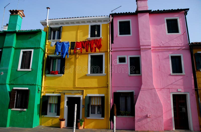 Case Colorate in Burano Nel Comune Di Venezia in Italia Fotografia ...