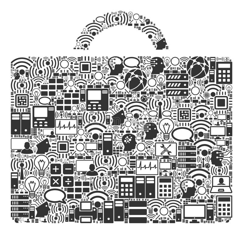 Case Composition Icon For Bigdata And Computing Stock Vector