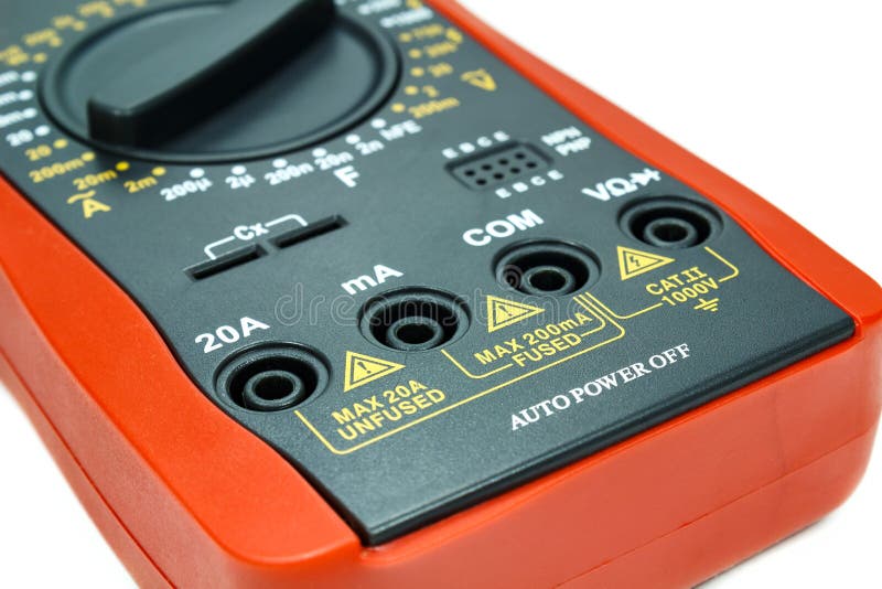 Case Digital Multimeter Closeup on White Background Stock Image - Image ...