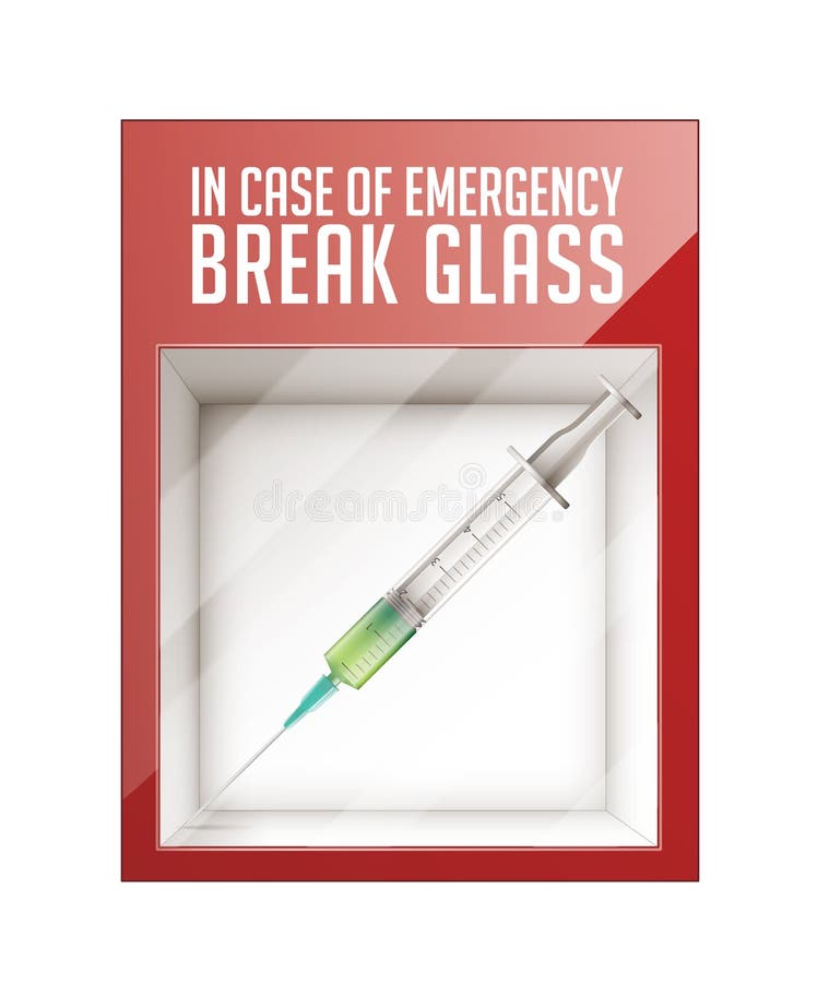 Break in Case of Emergency Red Box Stock Illustration - Illustration of ...