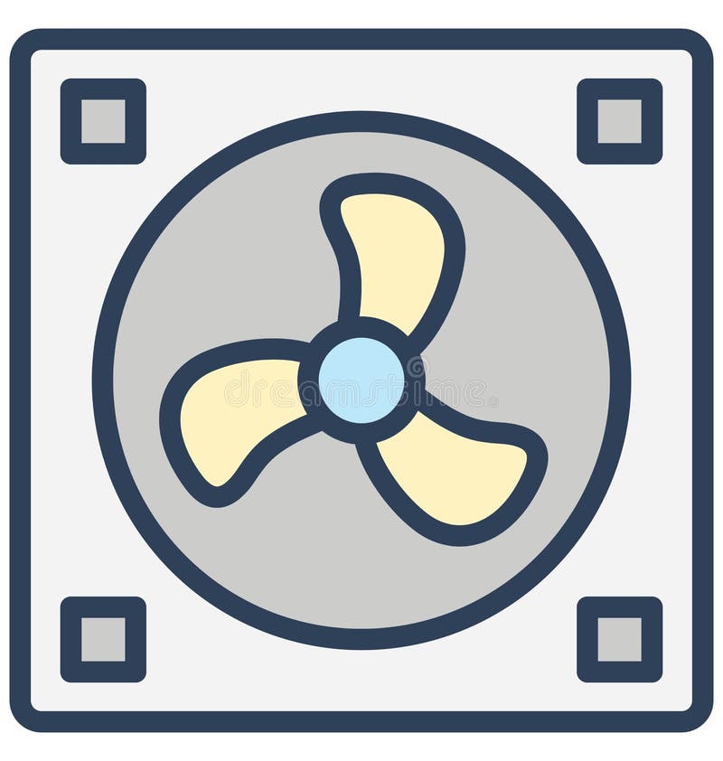 Case Fan, Computer Cooler Isolated Vector Icon that Can Be Easily ...
