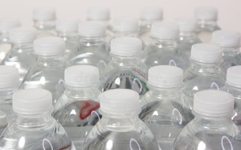 Case of Filtered Drinking Water Close Up on Caps Stock Photo - Image of ...