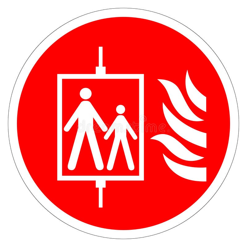 In Case of Fire Do Not Use Lift Symbol Sign, Vector Illustration ...