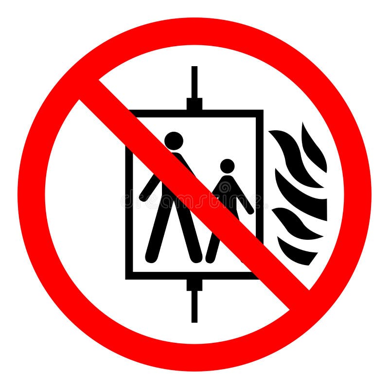 Do Not Use Lift in Case of Fire Sign Stock Illustration - Illustration ...